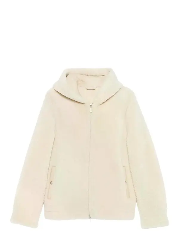 Eleventy Hooded Shearling Jacket - Neutrals