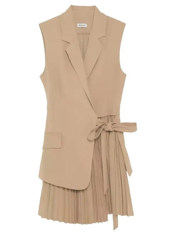 Simkhai Eman Pleated Mini Dress - Neutrals