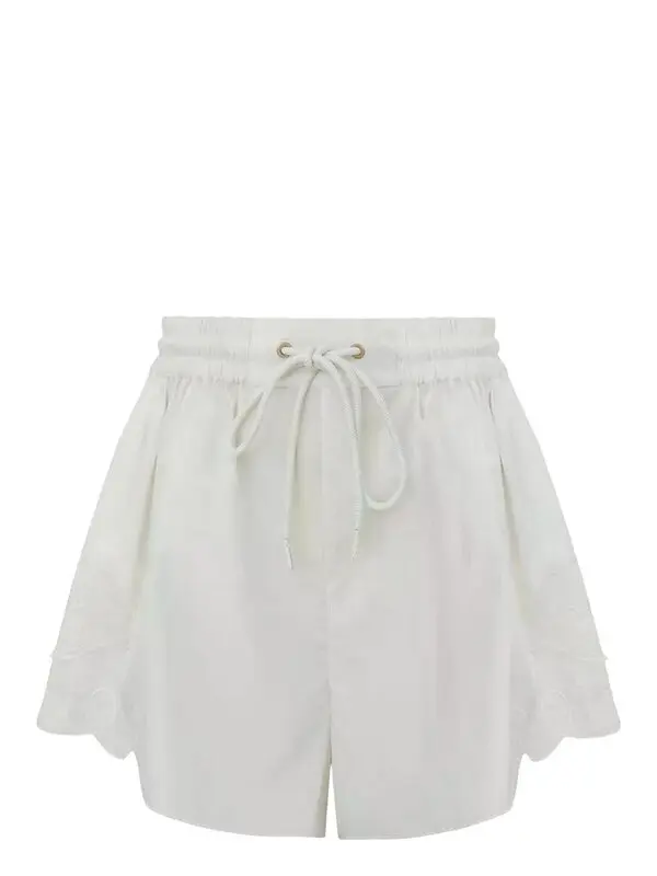 Zimmermann Scalloped-hem Shorts - White