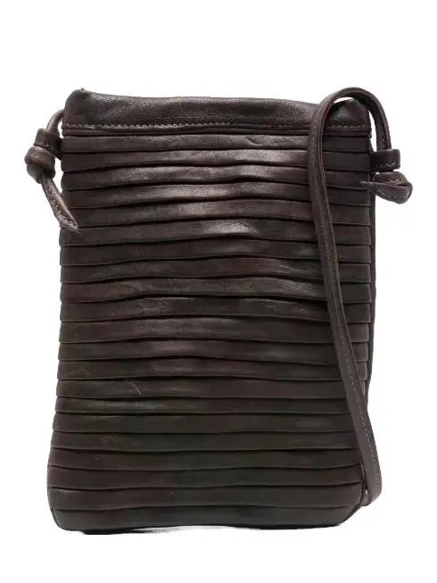 SOMMET Pleated Satchel With Knot Detail - Brown