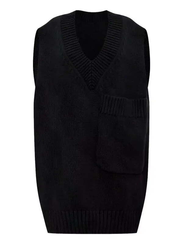 Issey Miyake Breeze V-neck Vest - Black