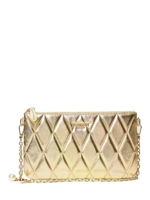 TWINSET Quilted Chain Clutch Bag - Gold