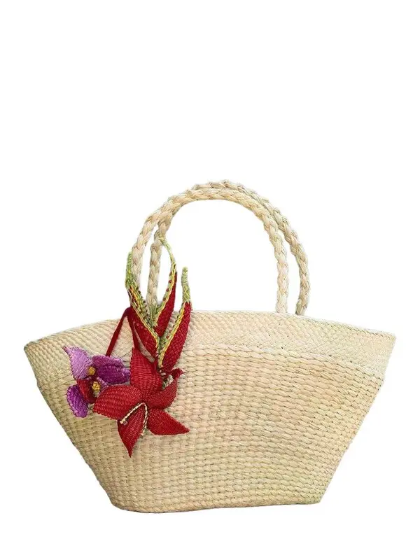AMOR Y MEZCAL Flower-embellishment Tote Bag - Neutrals