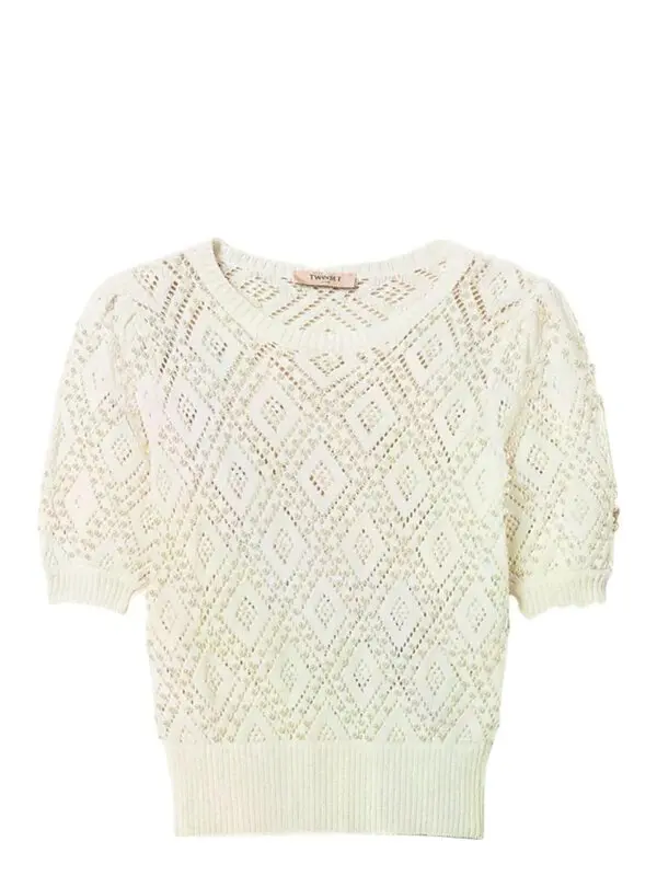 TWINSET Diamond-pattern Top - White