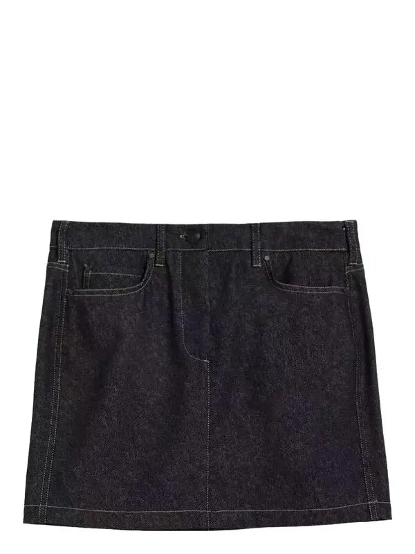 Max Mara Button Denim Mini Skirt - Blue
