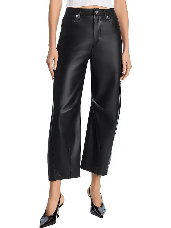 Blanknyc Faux Leather Barrel Leg Pants - Evening Routine
