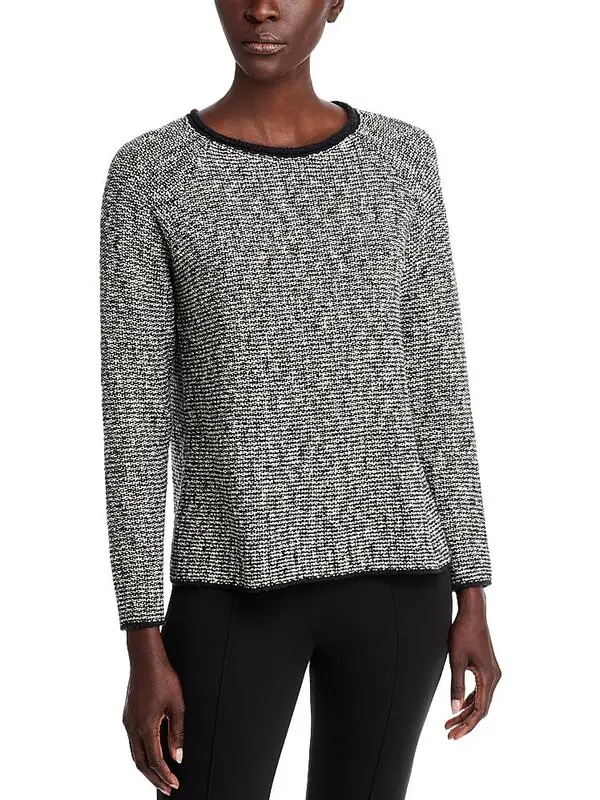 Eileen Fisher Jewel Neck Sweater - Black/white