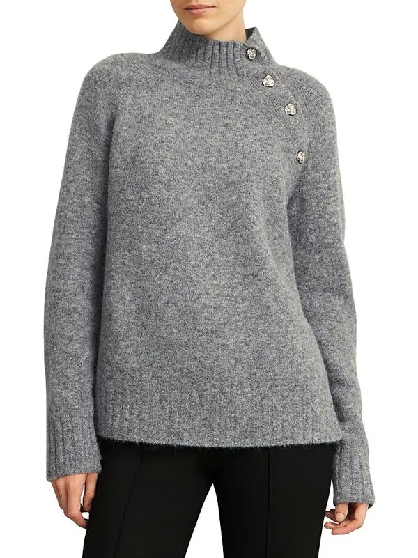 HOBBS LONDON Lisbeth High Neck Sweater - Mid Grey Multi