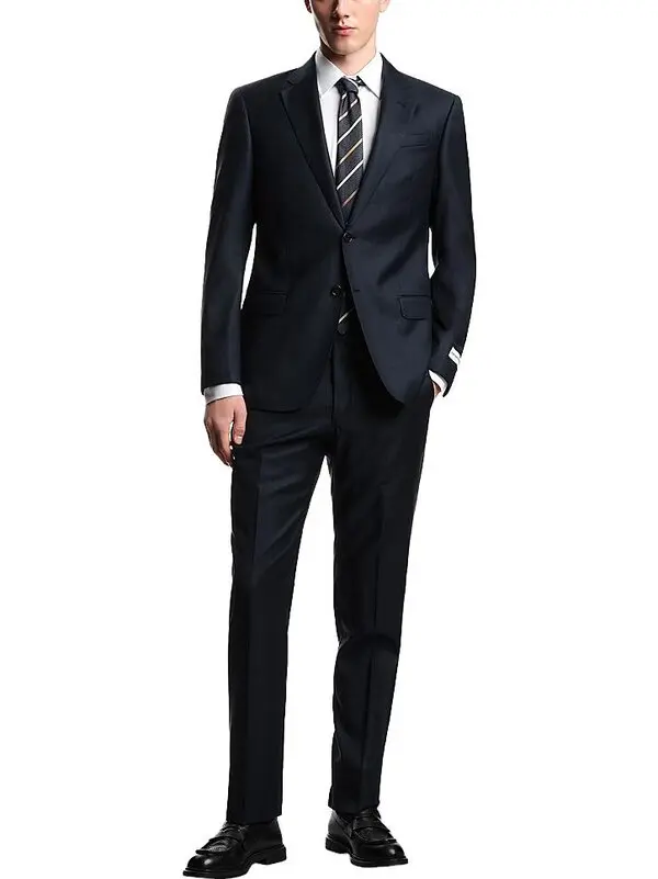 Emporio Armani Regular Fit Wool Suit - Blue Melange