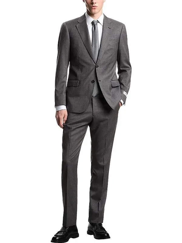 Emporio Armani Houndstooth Regular Fit Suit - Grey