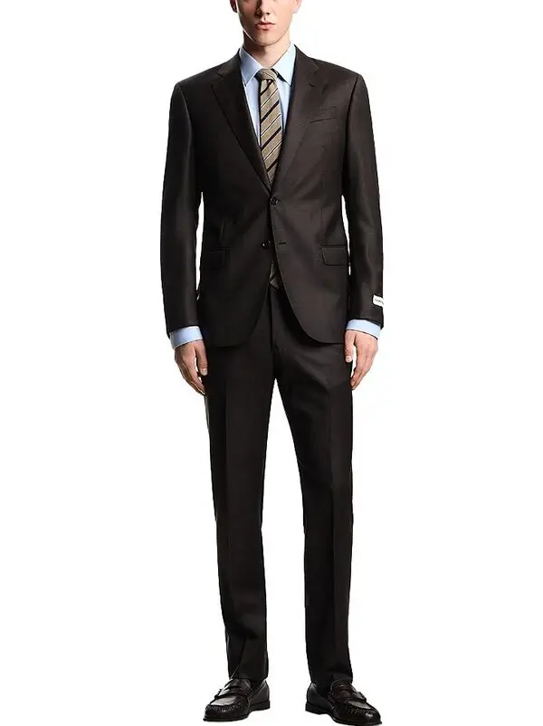 Emporio Armani Regular Fit Wool Suit - Dark Brown