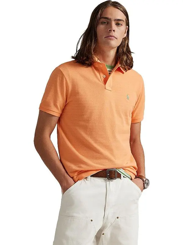 Polo Ralph Lauren Custom Slim Fit Mesh Polo Shirt - Pompano Orange