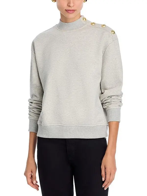 Derek Lam 10 Crosby Hylda Button Shoulder Sweatshirt - Grey