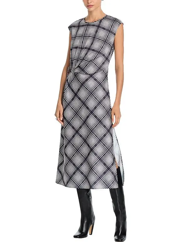 Derek Lam 10 Crosby Adelita Satin Midi Dress - Black/shark
