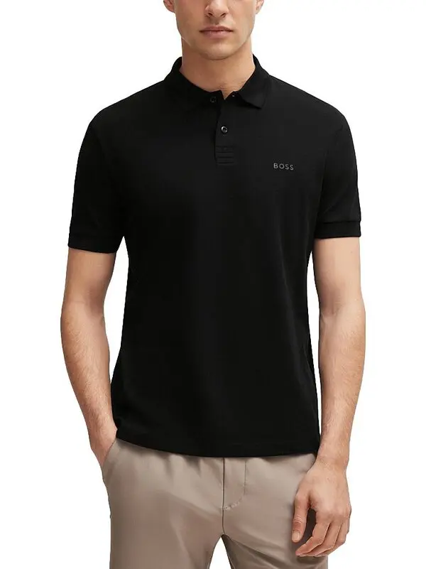 BOSS Pio Short Sleeve Logo Polo Shirt - Black