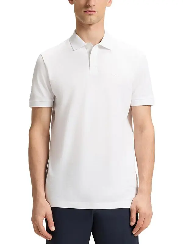 BOSS Pio Short Sleeve Logo Polo Shirt - White