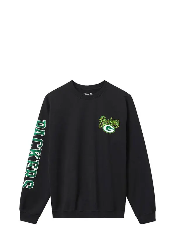 Junk Food Clothing Nfl Green Bay Packers Glitter Fleece Sweatshirt - Black