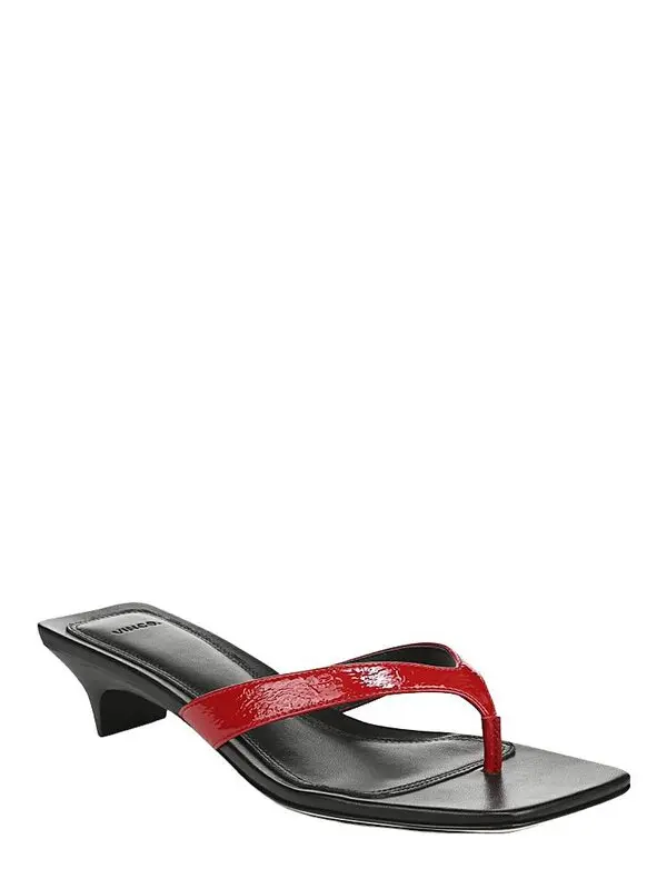 Vince San Juan Leather Thong Sandals - Crimson
