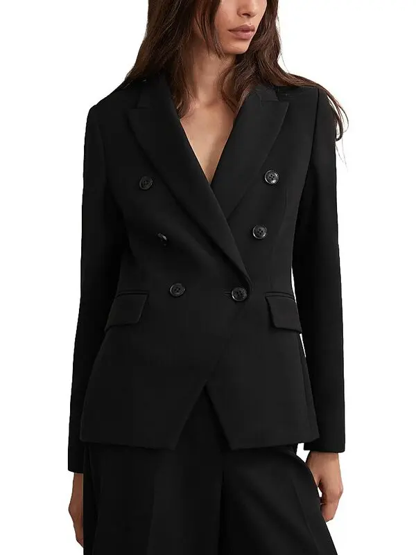 REISS Double Breasted Blazer - Black