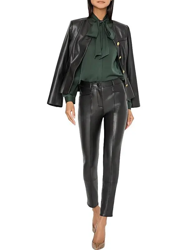 MILLY Rue Faux Leather Pants - Black