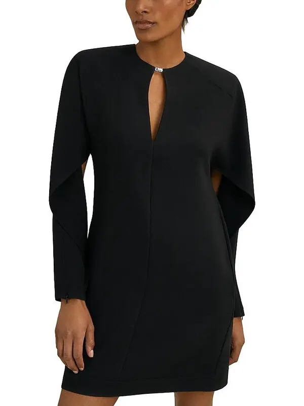 REISS Crepe Mini Dress - Black