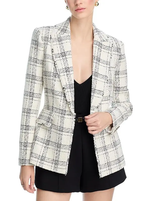 Generation Love Aimee Tweed Blazer - Ivory/black