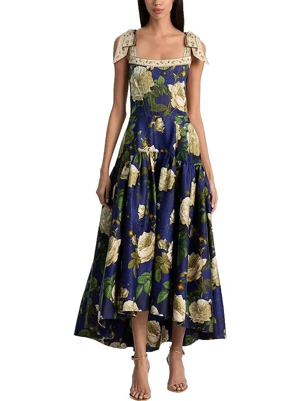 Alice + Olivia Rosalee Bustier Maxi Dress - Twilight Eden