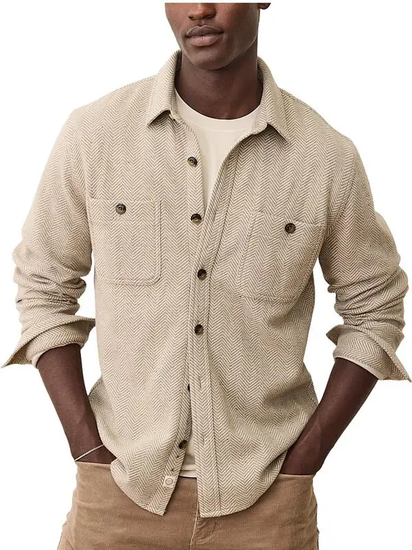 Marine Layer Pacifica Stretch Twill Overshirt - Taupe