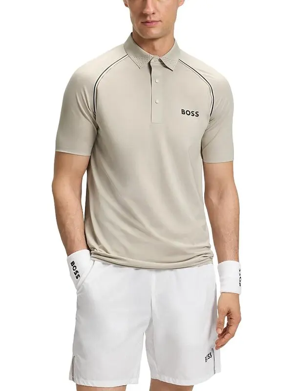 BOSS Patteo Toc Slim Fit Short Sleeve Polo Shirt - Light Beige