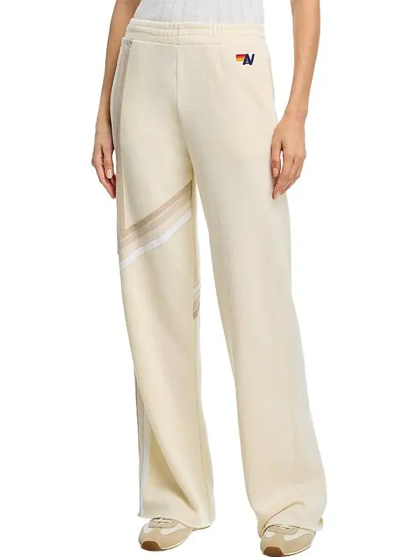 Aviator Nation Blaze 4 Wide Leg Sweatpants - Vintage White