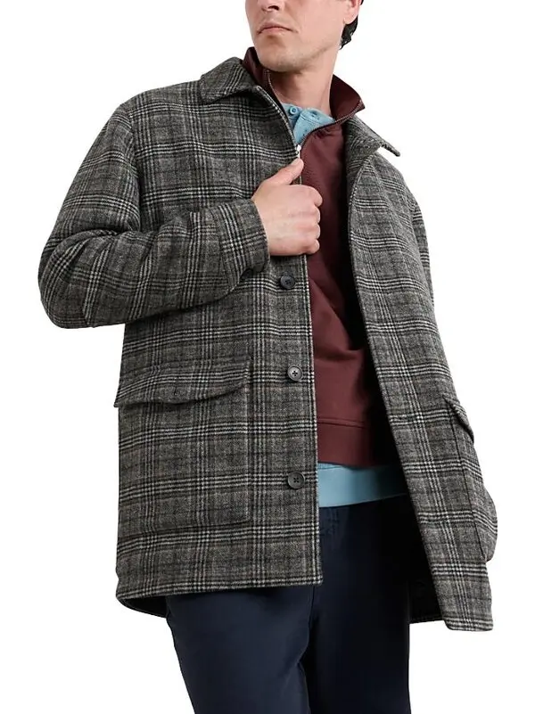 SEASALT CORNWALL Rowlocks Checked Coat - Venwyn Iron Ore
