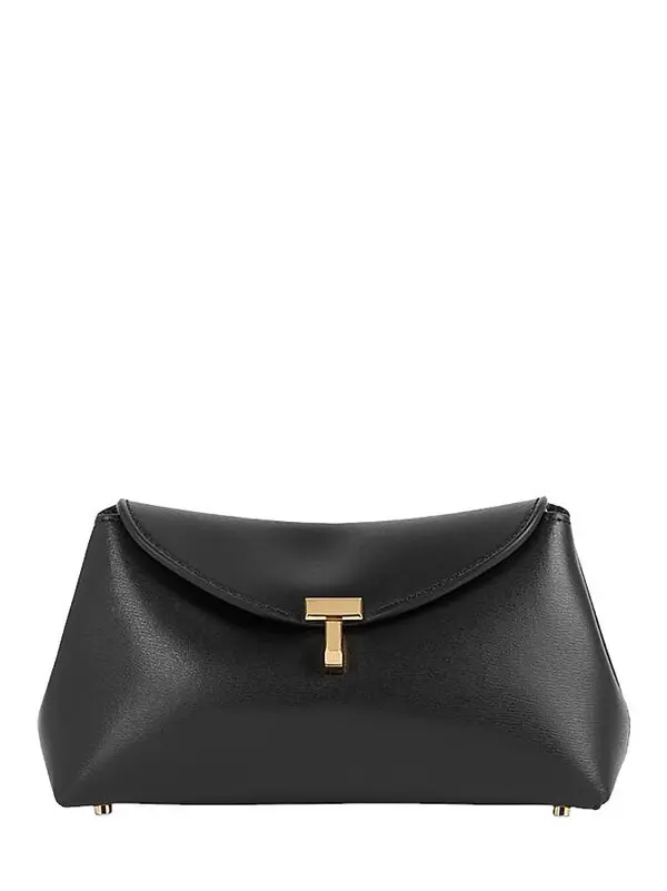 TOTEME Mini T-lock Leather Clutch - Black