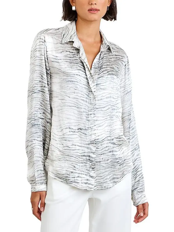 Bella Dahl Clean Hidden Placket Shirt - Snow Tiger