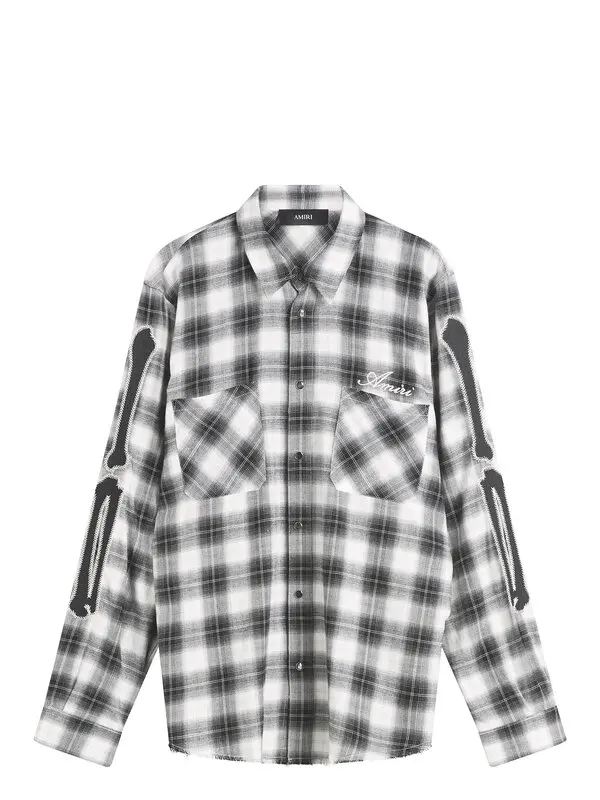 Amiri Bones Flannel Overshirt - Black