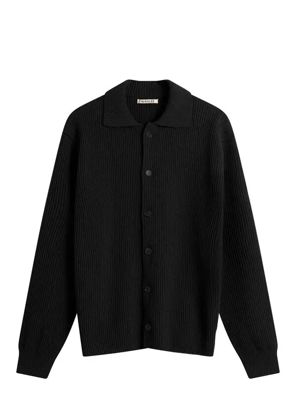 Auralee Rib Knit Cardigan - Black