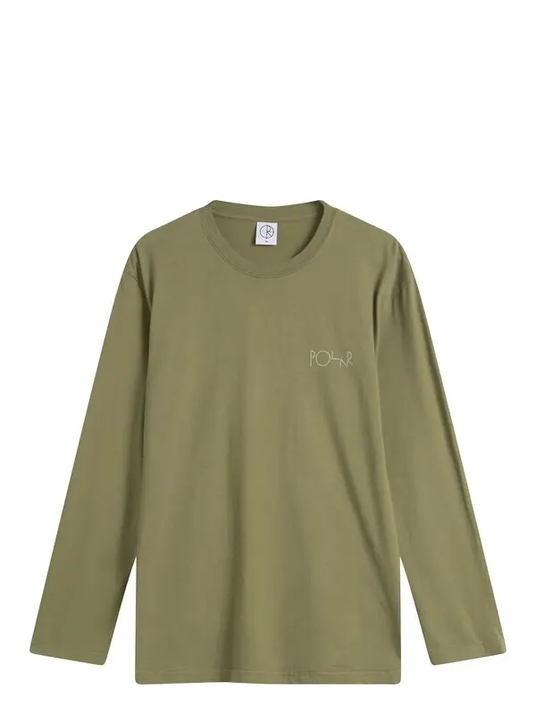 POLAR SKATE CO. Stroke Logo Steve Long Sleeve T-shirt - Army Green