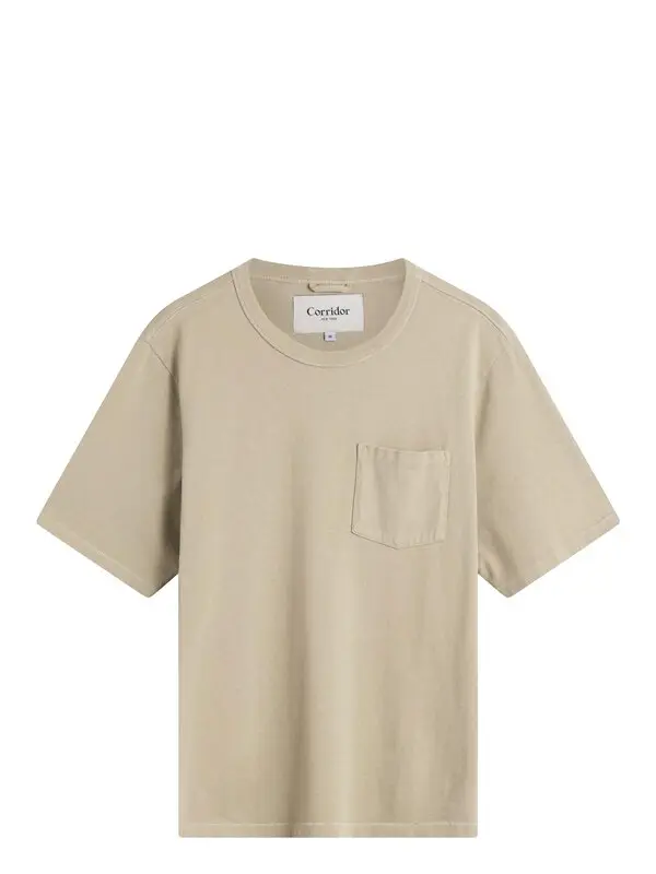 CORRIDOR Pocket Garment Dye T-shirt - Tan
