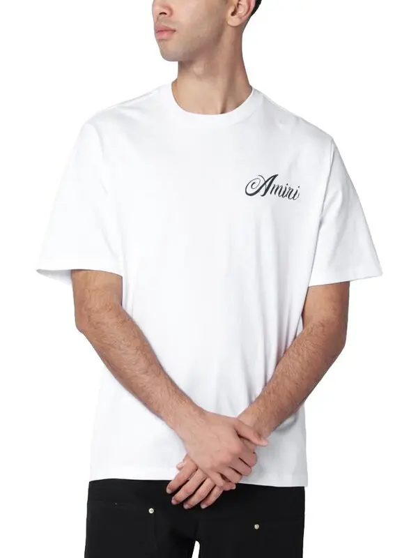 Amiri Cotton T-shirt With Logo Print - White