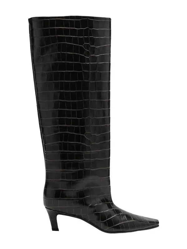 TOTEME Boots In Crocodile-print Leather - Brown