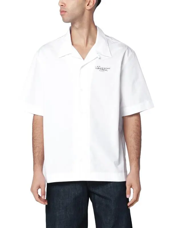 Givenchy Poplin Shirt With Logo Print - White
