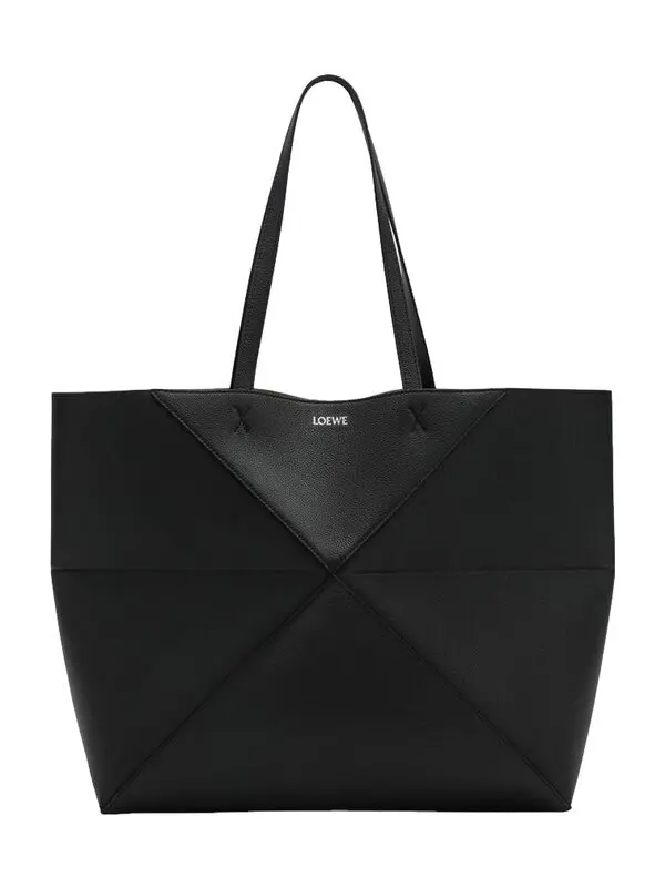 Loewe Puzzle Fold Large Tote Bag - Black