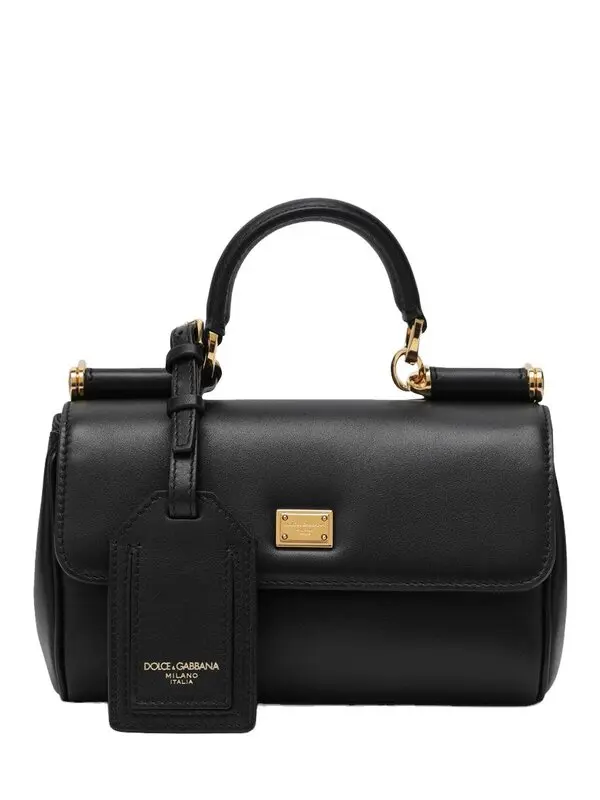 Dolce & Gabbana Mini Sicily Handbag In Leather - Black