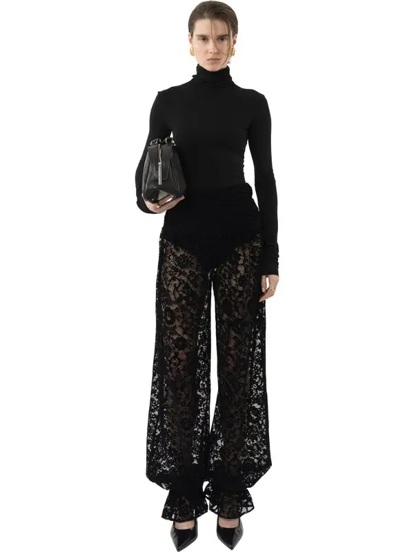 Arakii Velvet Lace Balloon Pants - Black
