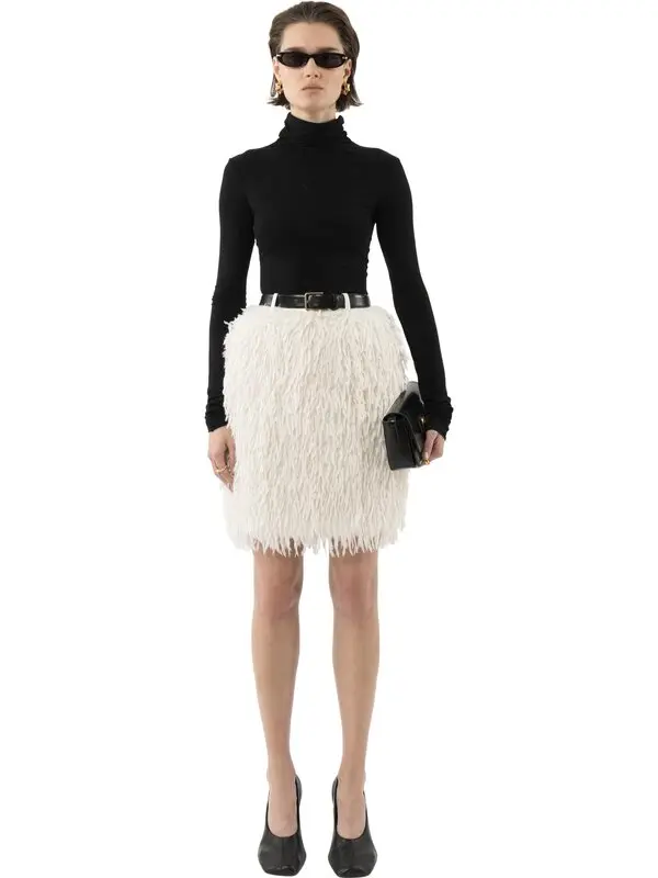 Arakii Feather Pencil Skirt - Off-white