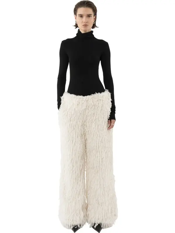 Arakii Oversized Feather Pants - Off-white