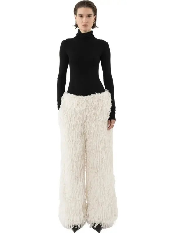 Arakii Oversized Feather Pants - Off-white