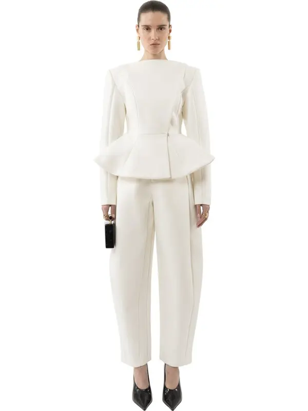 Arakii Peplum Blazer - Off-white