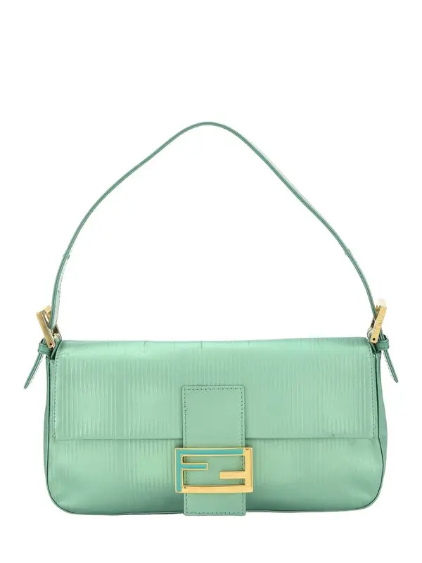 Fendi Leather Baguette - Green