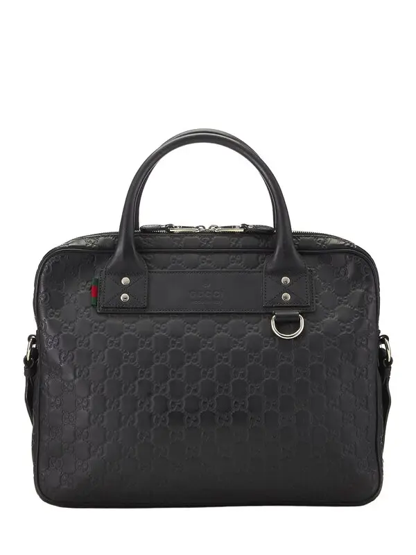 Gucci Rubberized Guccissima Briefcase - Black