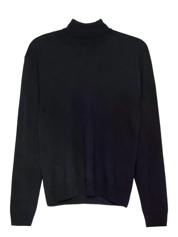 Canali Turtleneck Fine Knit Sweater - Black